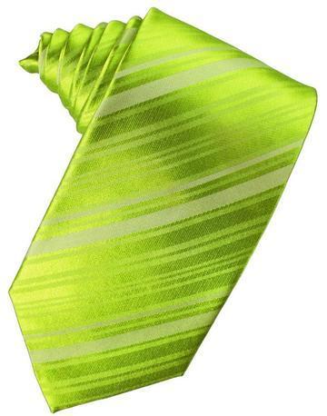 Lime Striped Satin Necktie – TimpanoDirect