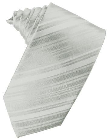 Platinum Striped Satin Necktie – TimpanoDirect